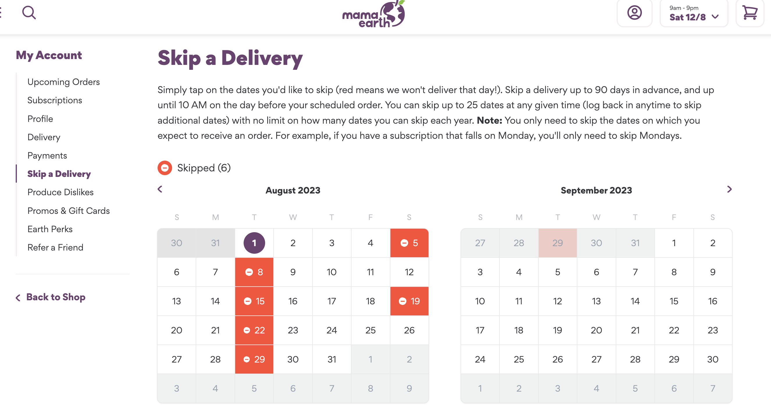How do I skip a delivery? – Mama Earth